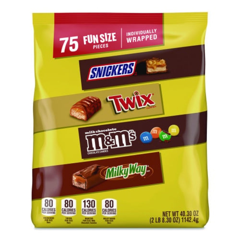 Mars Fun Size Milk Chocolate Variety Pack, Assorted, 40.3 Oz, 75 Pieces ...