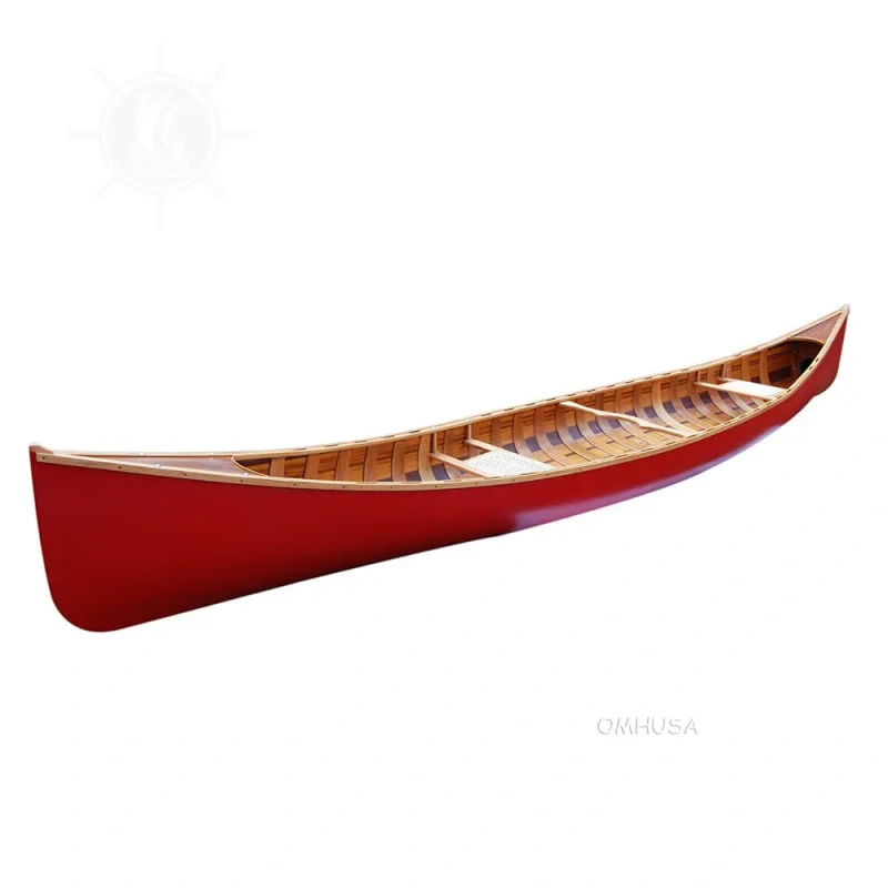 Red Wooden Canoe with Ribs 16 - Traditional Watercraft with Timeless ...