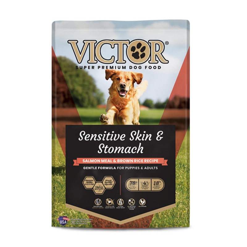Victor Super Premium Dog Food Sensitive Skin & Stomach Salmon & Brown ...
