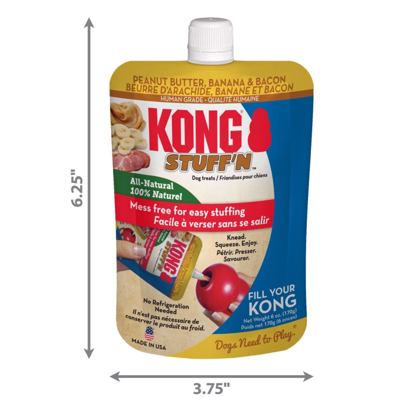 Kong Stuff'n Dog Treat Paste Pouch Peanut Butter, Bacon & Banana 1Ea/6 Oz