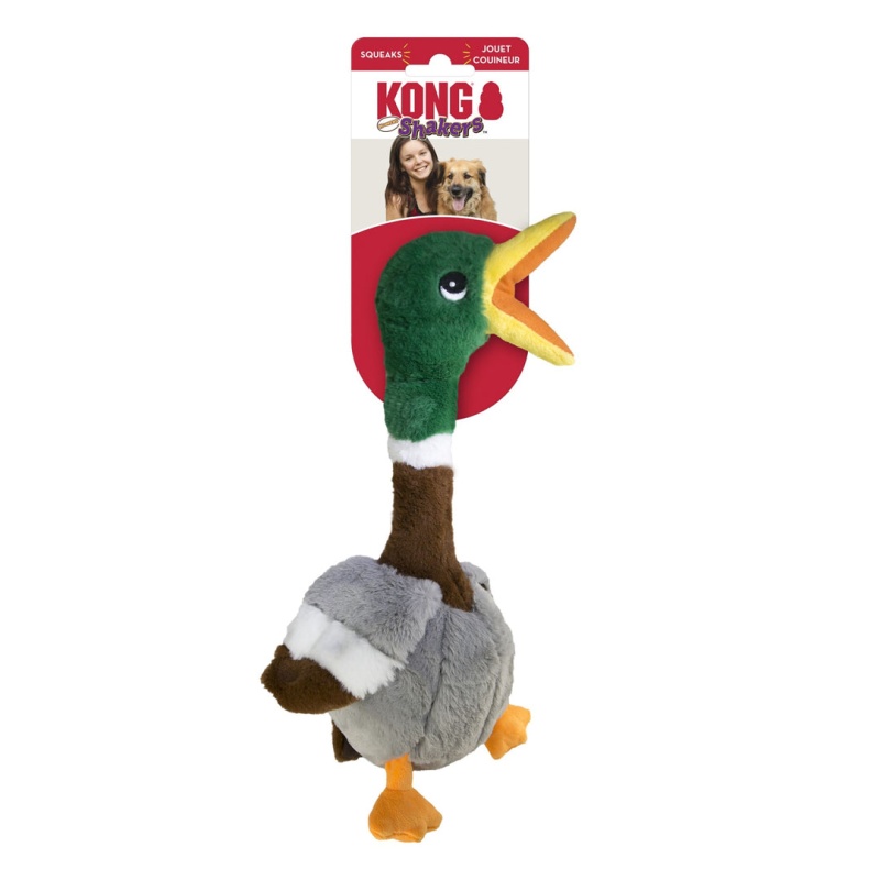 Kong Shakers Honkers Duck Dog Toy Multi-Color 1Ea/Sm