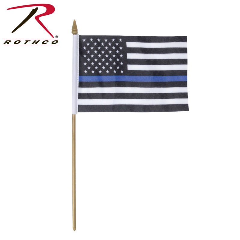 Rothco Thin Blue Line Flag. Color: Black / Blue/Size: 3' X 5'