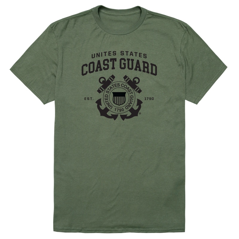 Basic Military T's Uscg 2 Olive S, Olive