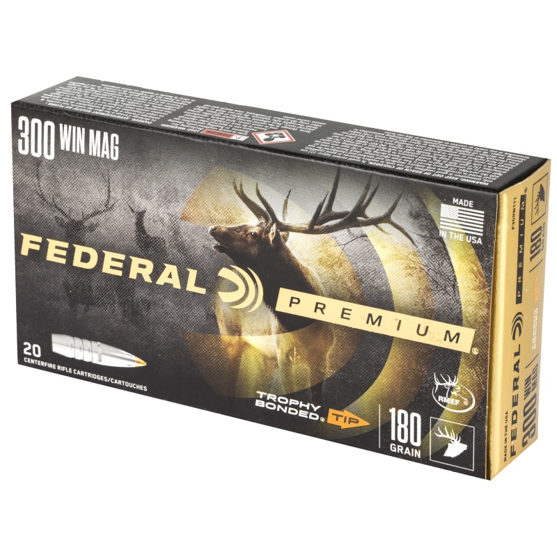 Federal, Premium, 300 Win Mag, 180 Grain, Trophy Bonded Tip, Hollow ...