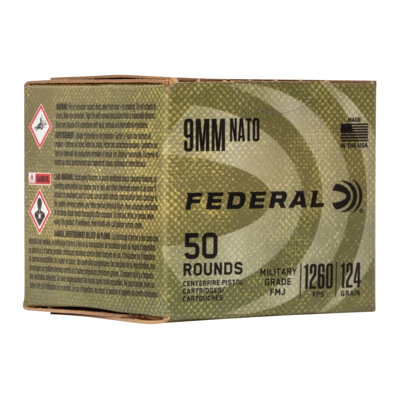 Federal, Military Grade, 9Mm, 124 Grain, Full Metal Jacket, Nato Spec ...