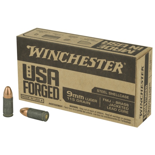 Winchester Ammunition, Usa Forged, 9Mm, 115 Grain, Brass Jacketed Lead ...