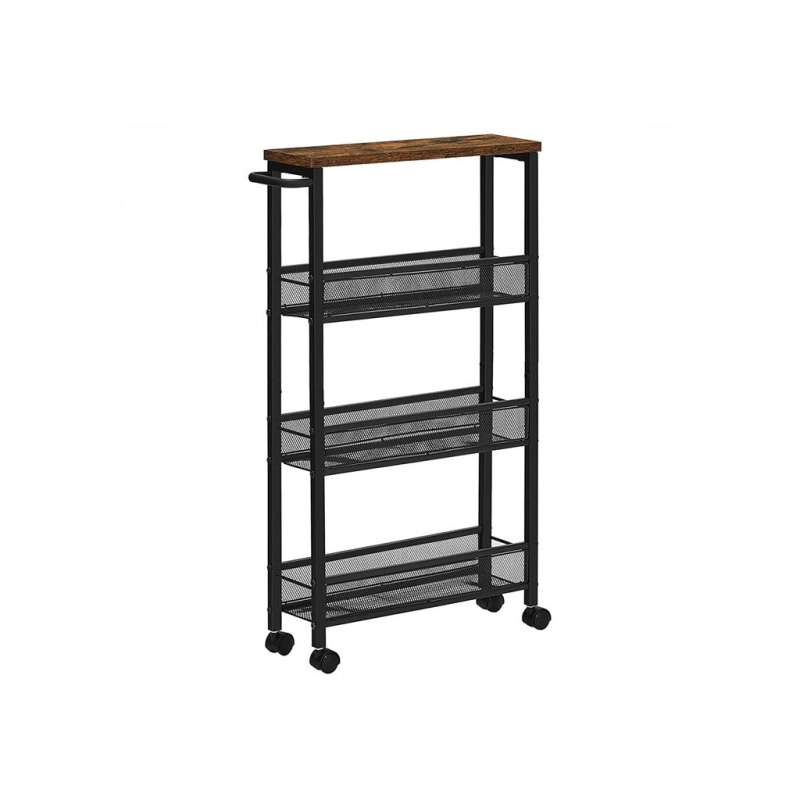 4-Tier Utility Cart for Narrow Spaces - Mobile Storage Solution