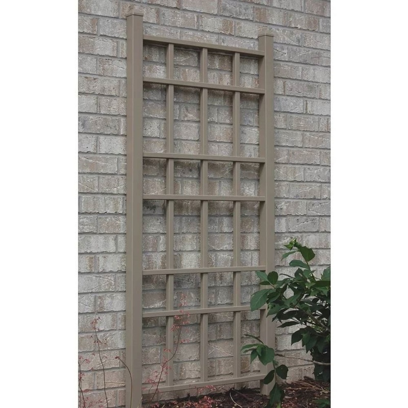 66-Inch Outdoor Weather-Resistant Brown Vinyl Garden Trellis With ...