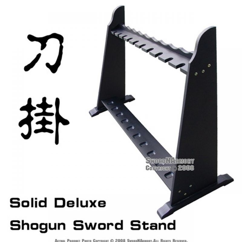 Vertical Shogun Style Upright Stand Samurai Sword Display Stand Hold 10 ...