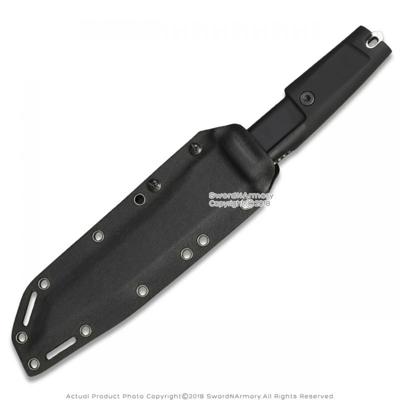 12.5" Black 1065 Manganese Steel Tactical Drop Point Tanto W/Kydex Sheath