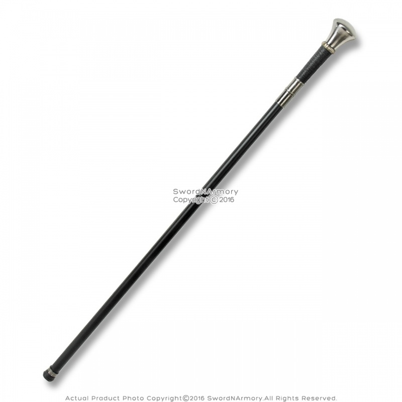 36" Knob Handle Walking Stick Gentleman's Cane Metal Shaft