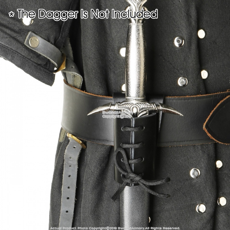 Black Faux Leather Sword Frog With Belt Hook For Dagger Main Gauche ...