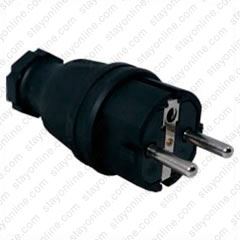Ac Male Power Plug France Cee7/6 16 Amp 250 Volt Black Straight Entry ...