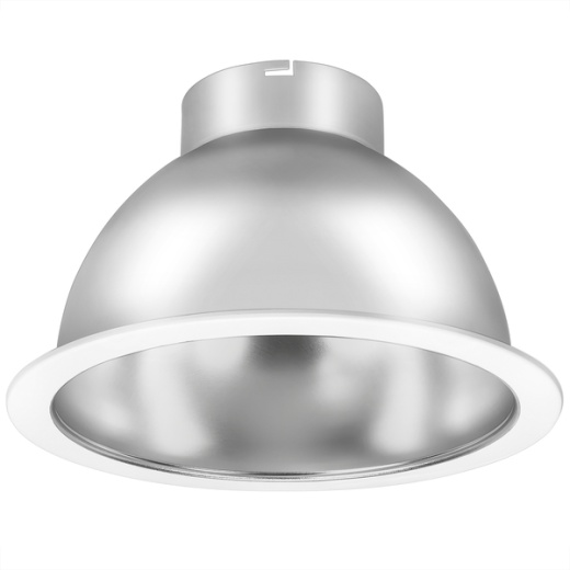 10 In. Reflector And Trim - Deep - Silver Baffle With White Trim