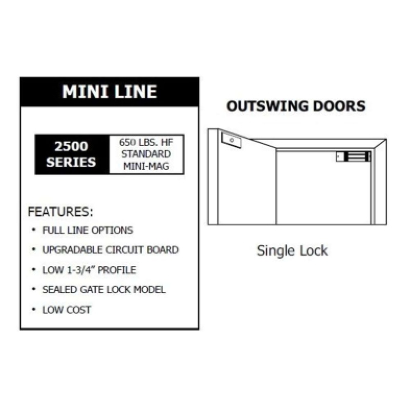 2511 Dsm 28 650 Lb Mini Mag Outswing W-Door Status Switch