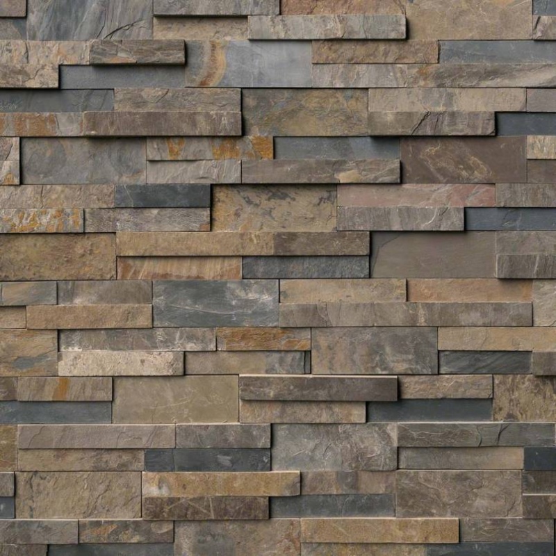 Rockmount Stacked Stone Panel Rustic Gold Slate Ledgestone - Split Face ...
