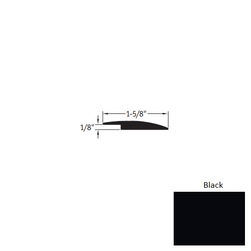 Johnsonite Black Vinyl Moulding / Trim - 1 5/8" X 35 Ft (420") X 1/8 ...