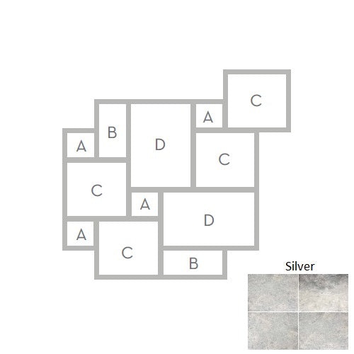 Silver Travertine Banded Set - Honed - Various Sizes