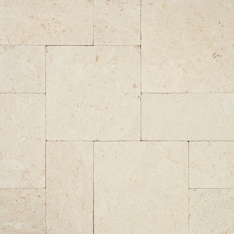 Mayra White Limestone Paver Versailles Pattern - Tumbled - Various Sizes