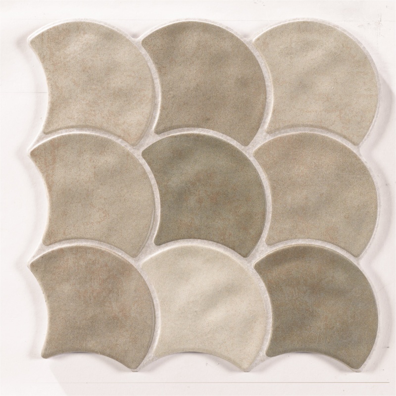3D Mud Porcelain Tile - Matte - 12" X 12" Scale