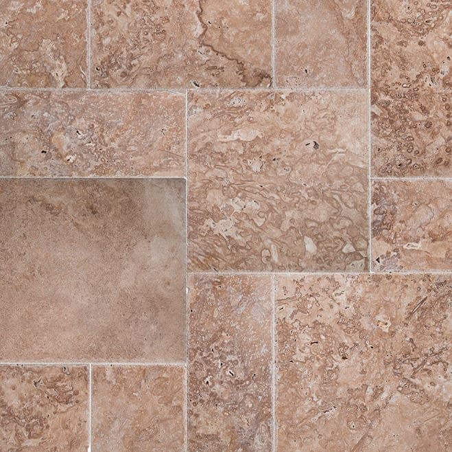 Tuscany Walnut Classic Travertine Pattern Tile - Unfilled - Various Sizes
