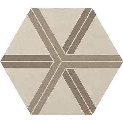 Bee Hive Plot Warm Blend Deco Porcelain Tile - Matte - 20" X 24" Hexagon