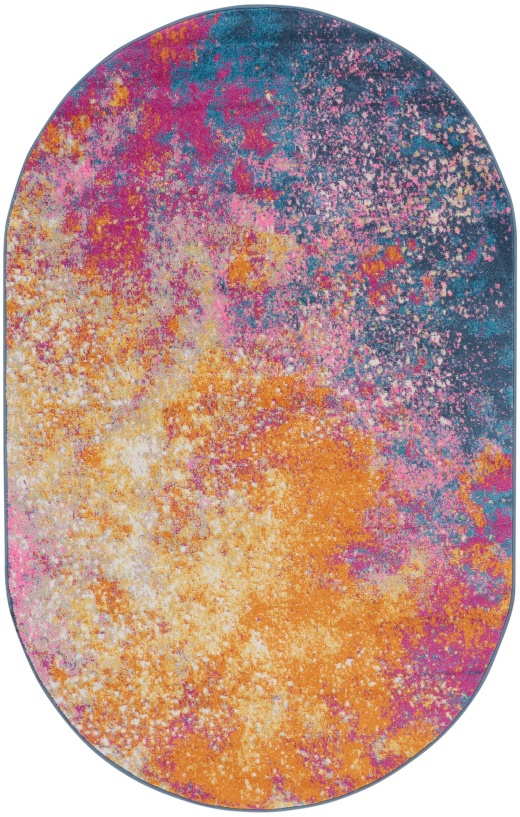 Passion Psn10 Sunburst Polypropylene Modern Area Rug - 5 Ft X 8 Ft Oval ...