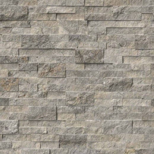 RockMount Stacked Stone Panel Silver Travertine Ledgestone - 6" x 24 ...