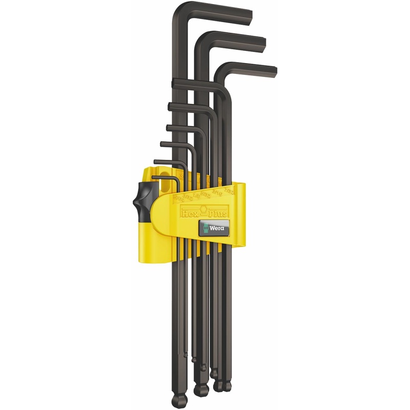 Wera 950/9 Sae Hex-Plus 1 L-Key Set, Blacklaser Etched, (9 Piece Set)