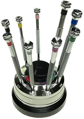 Buy 9-Piece Jeweler's Screwdriver Set On Rotating Base Online