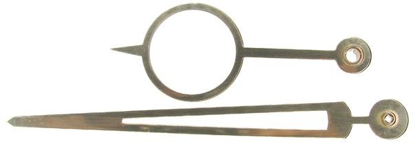 Gilted Brass Fancy Urgos Hands with 4-5/16" Minute Hand - Pair