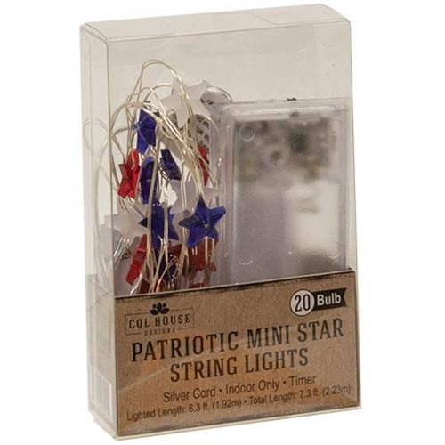 Led Patriotic Mini Star Lights, 20Ct