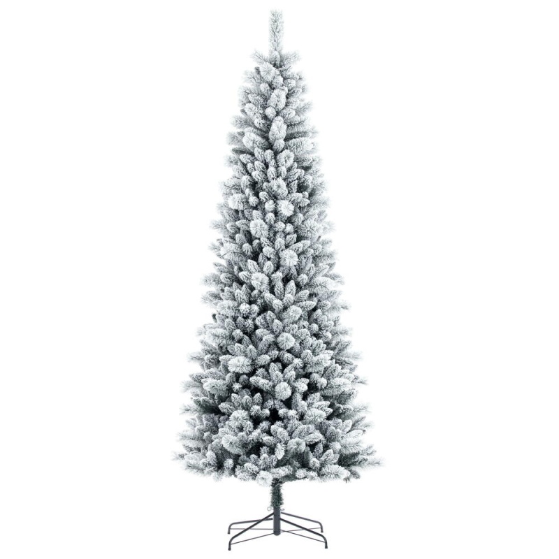 Buy 6' X 30" Flocked White Pine Tree 554Tip - Artificial Christmas Tree ...
