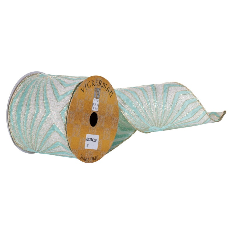 Buy 4"x10y Teal Metallic Prism Ribbon Online - Elevate Your Decorating ...