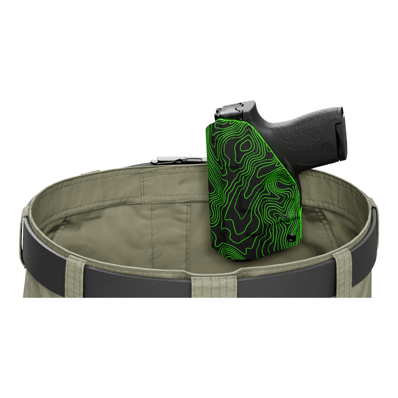Green Topographic Map Custom Printed Holster - Iwb Kydex Holster